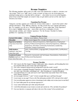 Resume Format Word Doc