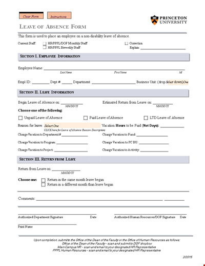 Leave Request Form | Submit Your Vacation Request Today