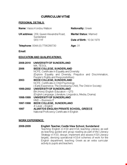 Resume For Teacher Job Application