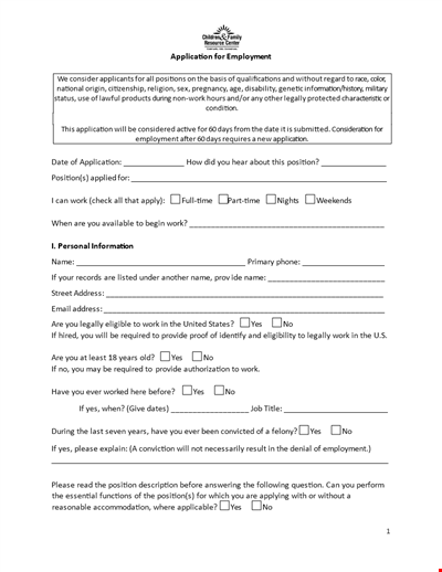 Employment Application Template - Simplify the Hiring Process for Your ...