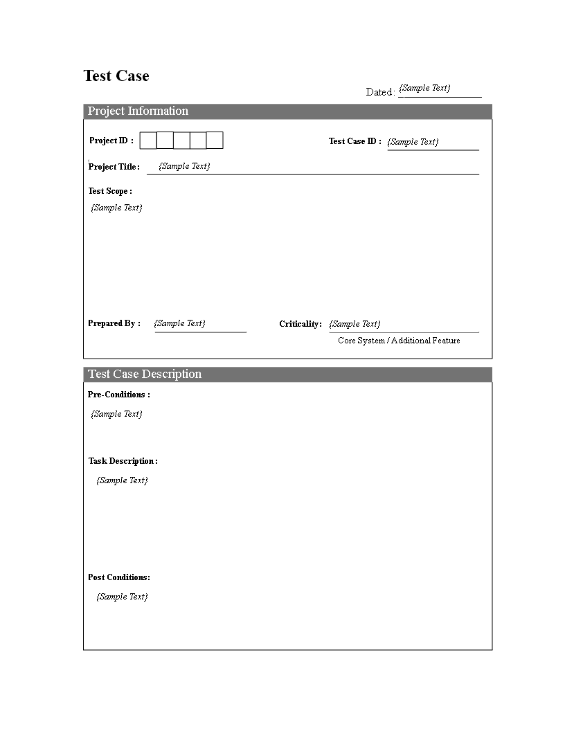Test Case Template Create Effective Testing Project