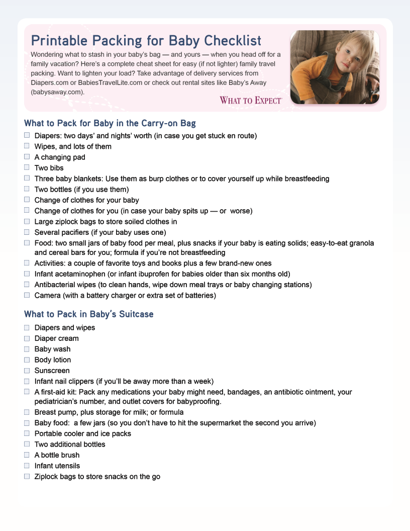 New Baby Packing Checklist