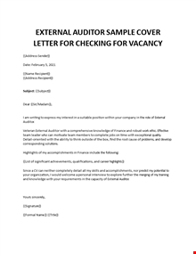 Audit Trainee Cover Letter