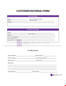 Customer Referral Form
