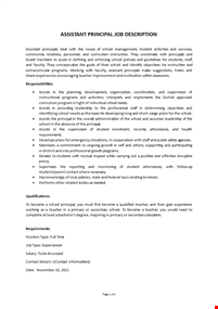 Assistant Principal Job Description