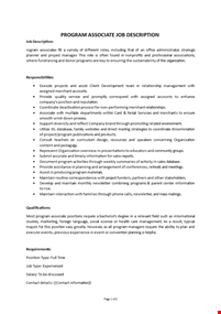 Program Associate Job Description