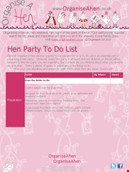 Hen Party To Do List