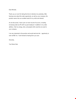 Thank You Letter To Recruiter After Interview