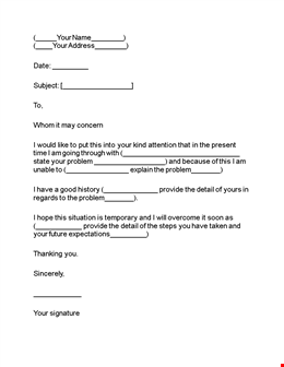 Letter Of Explanation Providing Details About A Problem